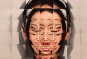 Artist creates illusions of her face