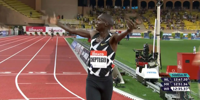 Cheptegei breaks world 5k record