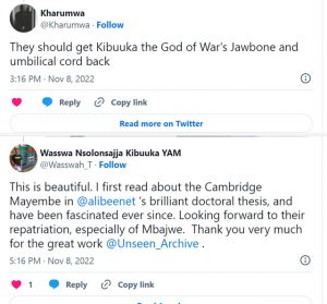 Ugandan 'Mayembe' and Kanzu found in British Museum